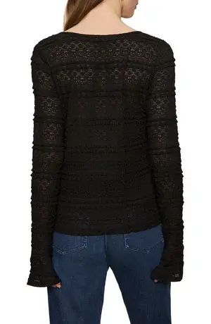 Sanctuary Lace Henley - Black