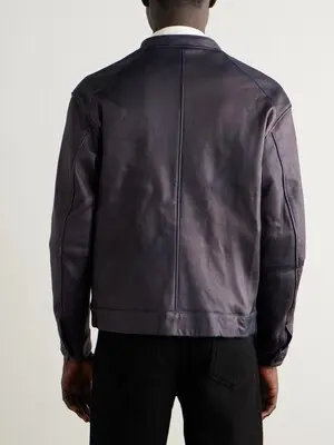 Blue Blue Japan Indigo-dyed Leather Biker Jacket