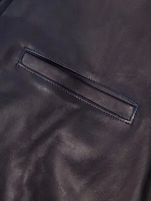 Blue Blue Japan Indigo-dyed Leather Biker Jacket