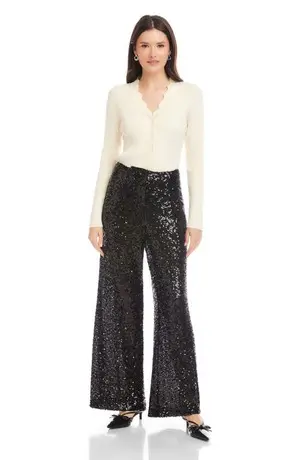 Fifteen Twenty Lynette Wide Leg Sequin Pants