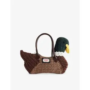 CHARLES JEFFREY LOVERBOY Duck Crochet-knitted Bag - Green + White + Brown