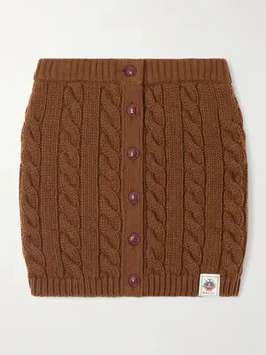 Bally Cable-knit Wool Mini Skirt