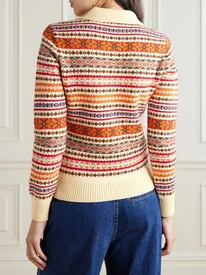 Bally Jacquard-knit Wool Polo Sweater