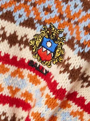 Bally Jacquard-knit Wool Polo Sweater