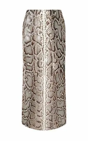 GABRIELA HEARST Manuela Snakeskin Midi Skirt