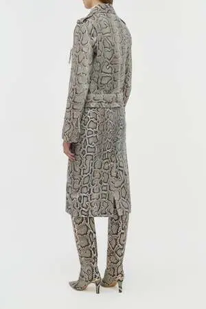 Gabriela Hearst Manuela Snakeskin Midi Skirt