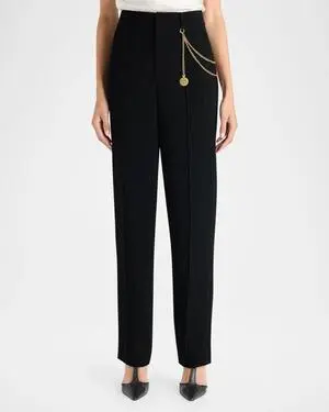 Cinq À Sept Chain-embellished Cigarette Pants - Black