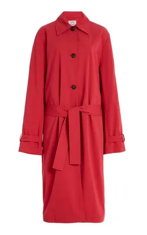TOTEME Lightweight Organic Cotton Trench Coat - Red
