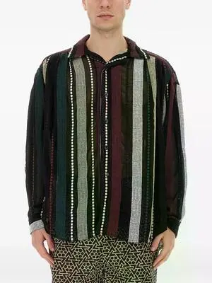 AIE Stripe-embroidered Shirt - Black