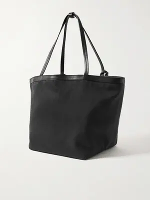 THE ROW Park Leather-trimmed Twill Tote