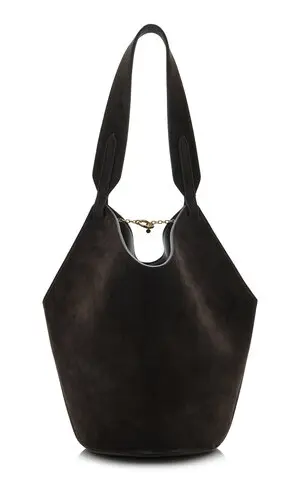 Khaite Lotus Mini Suede Tote - Brown