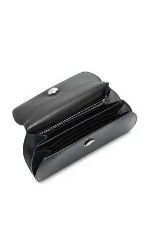 THE ROW Curved Leather Clutch - Black