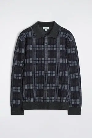 Cos Merino Wool-jacquard Polo Sweater