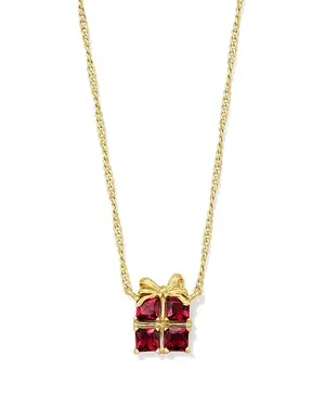 Kendra Scott Crystal Present Pendant Necklace - Red/gold