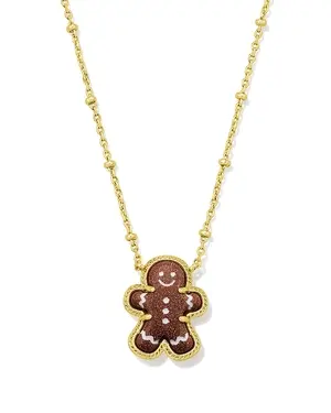 Kendra Scott Gingerbread Pendant Necklace - Brown/gold
