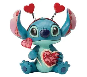 JIM SHORE Disney Traditions Stitch Valentines F Igurine 5in H - One-color