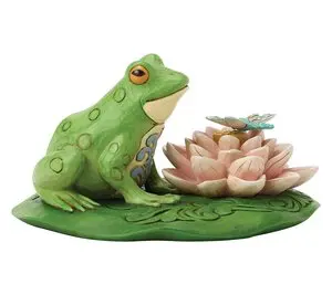 JIM SHORE Heartwood Creek Frog On Lilypad Figur Ine 3in H - One-color