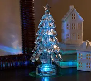 VALERIE PARR HILL As Is 12' Twinkling Faceted Glass 6-tier Tree Valerie - One-color