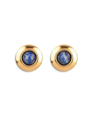 JENNIFER BEHR Alva Gemstone Stud Earrings - Blue/gold
