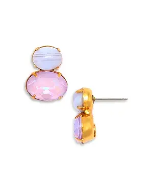 JENNIFER BEHR Yvette Gemstone & Crystal Drop Earrings - Agate
