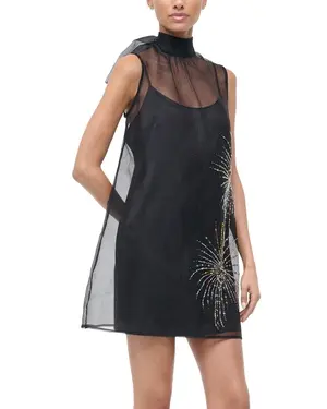 Staud Albee Embellished Mini Dress - Firework