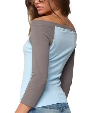 EDIKTED Keri Boat Neck Raglan Top