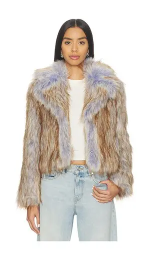 UNREAL FUR Harmony Jacket In Purple - Purple Coyote