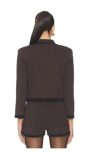 L'Agence Janu Cont Trim Knit Jacket