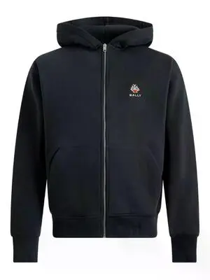 Bally Embroidered-crest Zip-up Hoodie