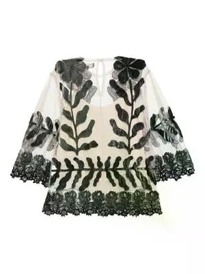 Biyan Floral Lace Appliqué Blouse