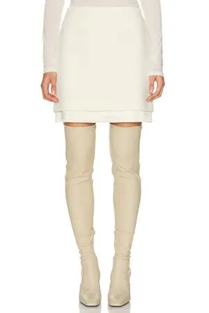 JIL SANDER Velvet Mini Skirt - Ecru
