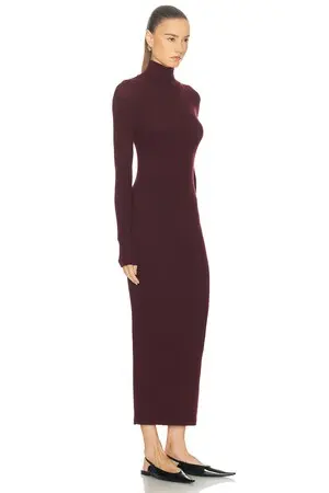 Sablyn Gab Turtleneck Rib Dress - Bordeaux