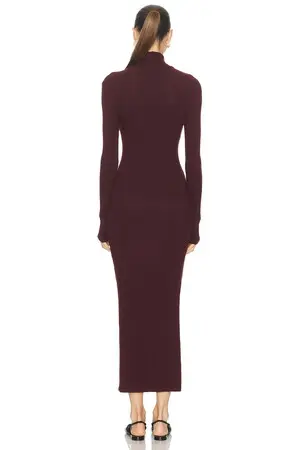 Sablyn Gab Turtleneck Rib Dress - Bordeaux