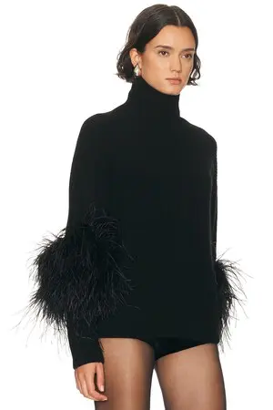 Lapointe Feather Sleeve Knit Sweater