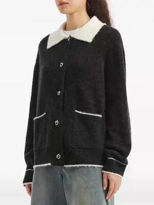 TOUT A COUP Collared Patch-pockets Cardigan - Grey