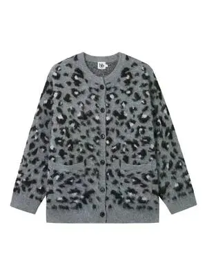 B+AB Animal Print Button Front Cardigan