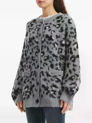 B+AB Animal Print Button Front Cardigan