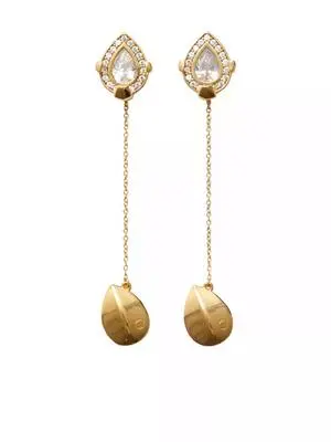 Burberry Crystal-embellished Shield Pendant Earrings - Gold