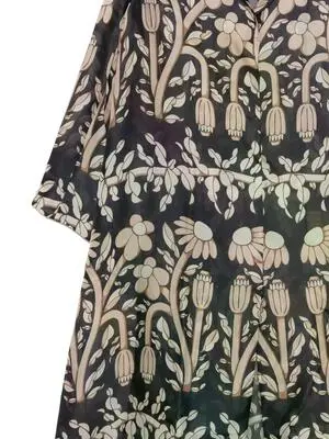 Biyan Floral Print Button Coat