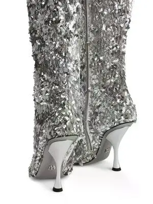 Dolce & Gabbana Sequin Embellished Stiletto Heel Boots