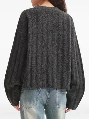 TOUT A COUP V-neck Long Sleeve Sweater - Grey