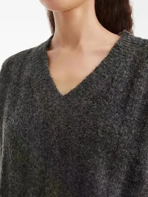 TOUT A COUP V-neck Long Sleeve Sweater - Grey