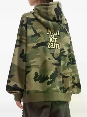 MINI CREAM Camouflage Zip Up Sweatshirt