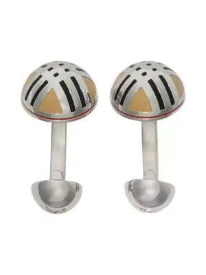 Burberry Check-pattern Cufflinks - Silver