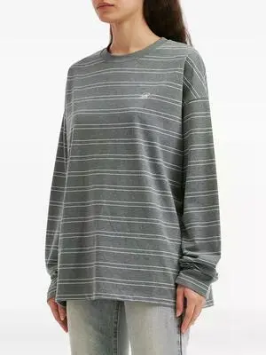 B+AB Striped Embroidered T-shirt - Grey