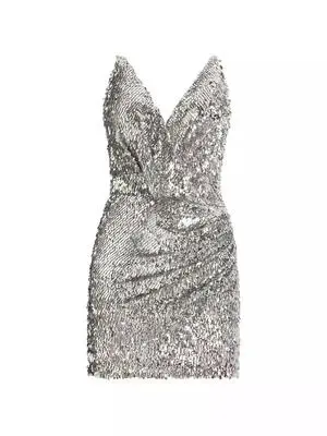 Dolce & Gabbana Sequin Crossover Dress - Silver