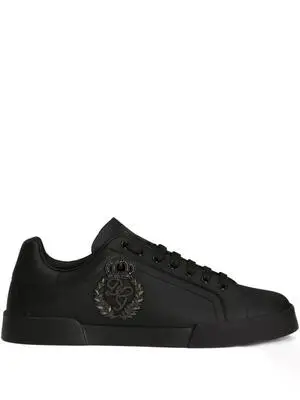 Dolce & Gabbana Portofino Light-strobel Calfskin Sneakers - Black