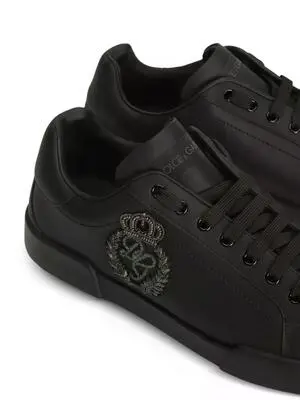 Dolce & Gabbana Portofino Light-strobel Calfskin Sneakers - Black