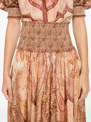 Zimmermann Wanderlust Paisley-print Midi Skirt - Brown