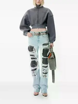 Alexander Wang Zip-up Cropped Sweatshirt